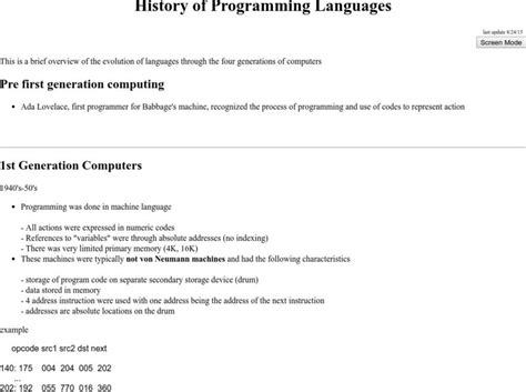 Juniata College History Of Programming Languages Website For 9th