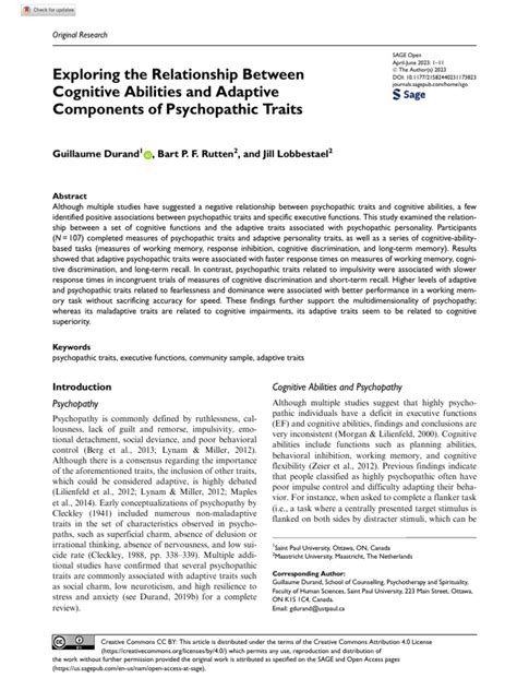 31 Exploring The Relationship Between Cognitive Abilities And Adaptive