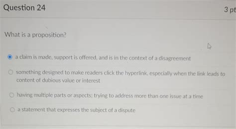Question 24 What Is A Proposition A Claim Is Made