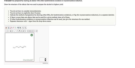 Solved 1 Hexanol Was Prepared By Reacting An Alkene With