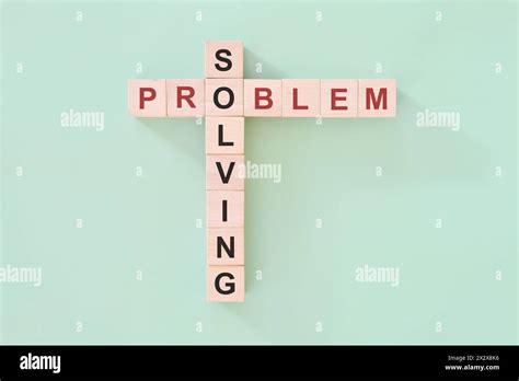 problem solving strategy technique and solution concept wooden blocks