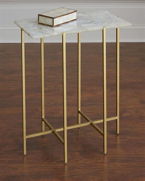 Interlude Home Blinn Agate Side Table Ivory Side Table Luxury