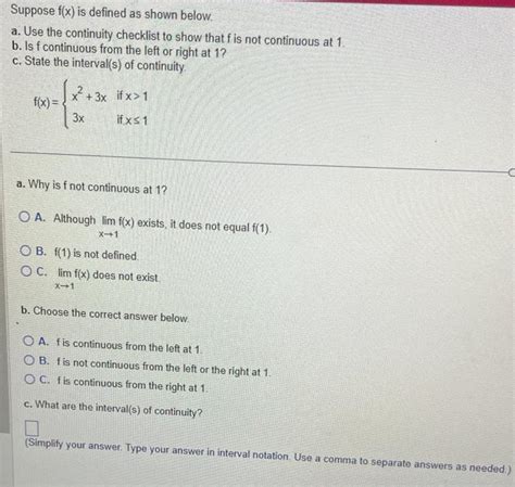 Solved Suppose F X Is Defined As Shown Below A