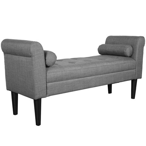 Casanina Upholstered Bench With Arms Gray