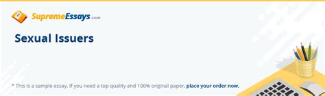 Read Sexual Issuers Essay Sample For Free At