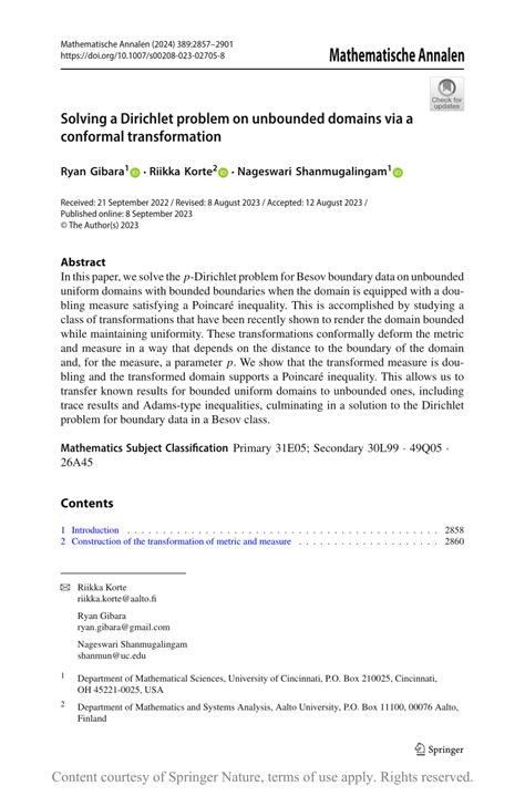 Pdf Solving A Dirichlet Problem On Unbounded Domains Via A Conformal