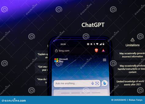 Bing On Screen Microsoft Bing Is New Ai Chat Bot Launched By Microsoft