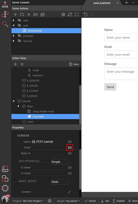 Wappler Documentation Sending Form Data To Email