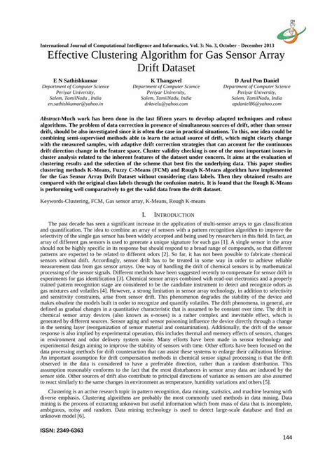 pdf effective clustering algorithm for gas sensor array drift 3