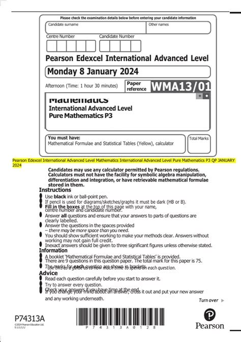 Pearson Edexcel International Advanced Level Mathematics International Advanced Level Pure