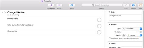 organizing completing tasks in a project omnifocus the omni group
