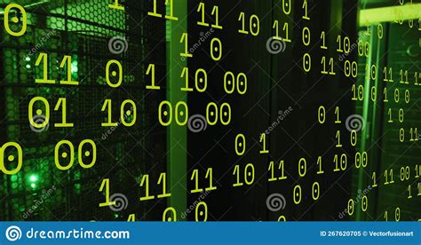 Image Of Green Binary Code Over Servers Stock Image Image Of Digital Computing 267620705