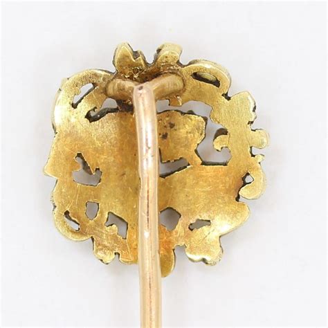 Antique 14k Gold Rampant Raging Lion Victorian Art Nouveau Hallmarked