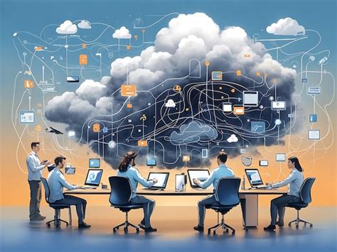 Premium Ai Image An Artistic Representation Of Data Flowing Seamlessly Between Remote Workers