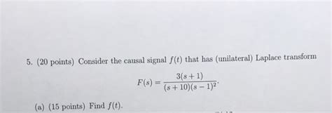 Solved Points Consider The Causal Signal F That Chegg