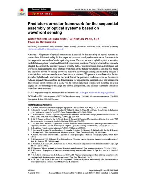 pdf predictor corrector framework for the sequential assembly of