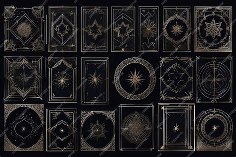 Premium Photo Modern Minimalist Aesthetic Line Elements Trendy Linear Frames With Stars Arch