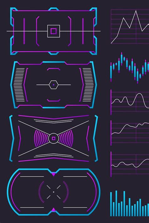 Futuristic Ui Design Hologram Screens Chart Graph Interfa