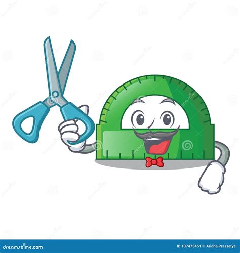 Barber Protactor In On The Character Shape Stock Vector Illustration
