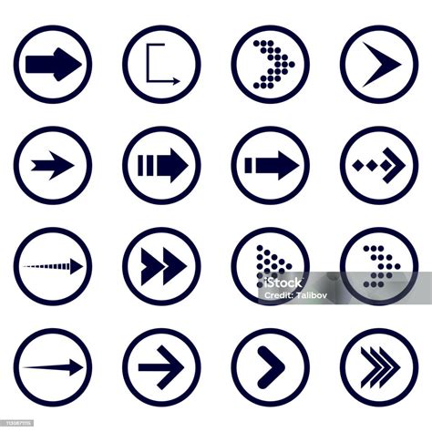 Direction Arrows Vector Collection Set Different Black Arrow Icon Vector Collection Stock