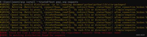 出现Could not fetch https pypi org simple request There was a problem confirming the ssl