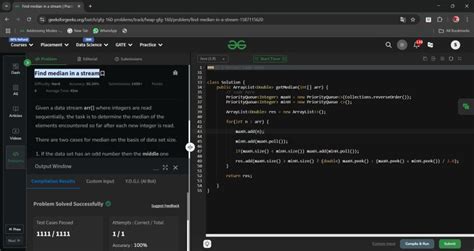 Gfg160days Dsa Java Coding Problemsolving Journey Learning