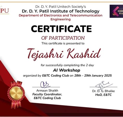 Artificialintelligence Aiworkshop Learning Entccodingclub Tejashri Kashid