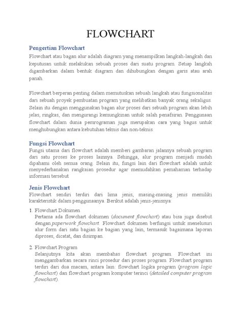 Pengertian Flowchart 20fungsi Dan Simbol Pdf Pdf Komputer