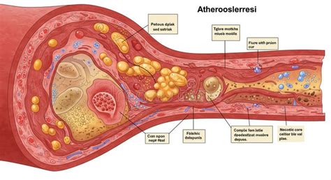 Illustration Of A Cross Section Of An Artery Depicting Atherosclerosis
