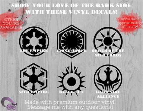 Star Wars Vinyls The Empire First Order Order Of The Sith Black Sun