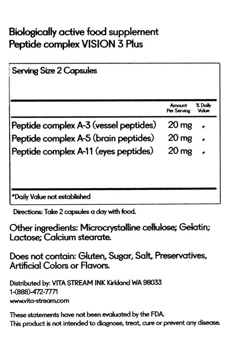 Vision 3 Plus Visual Function Natural Peptide Complex