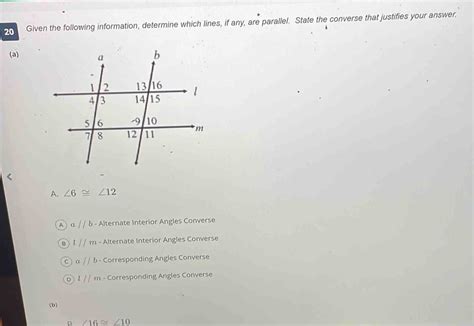 20 given the following information determine which lines if any are