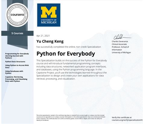 yu cheng keng on linkedin coursera moocs python json sqlite