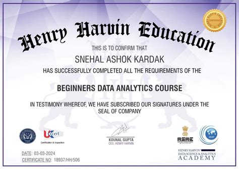 Snehal Kardak On Linkedin Dataanalytics Certification Learningjourney