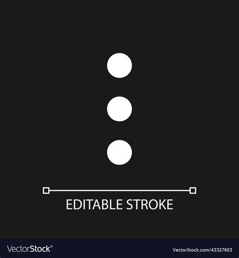 Three Vertical Dots Menu Pixel Perfect White Vector Image