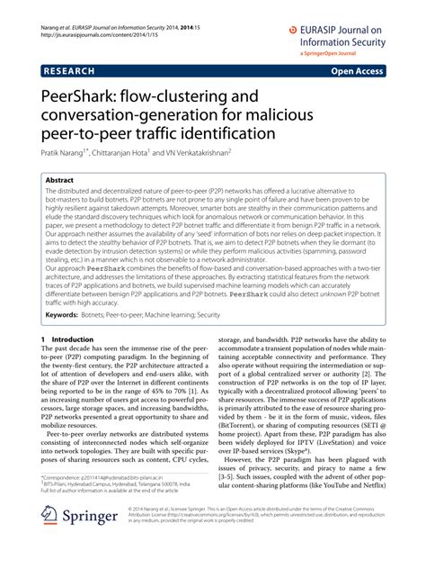 Pdf Peershark Flow Clustering And Conversation Generation For