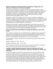 Insightful Range Measure For Data Analysis Business Decisions Course Hero