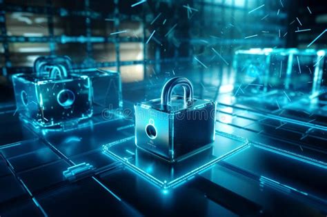 Internet Security And Data Prevention Security Padlock Lock On Black