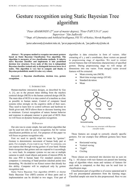 Pdf Gesture Recognition Using Static Bayesian Tree Algorithm