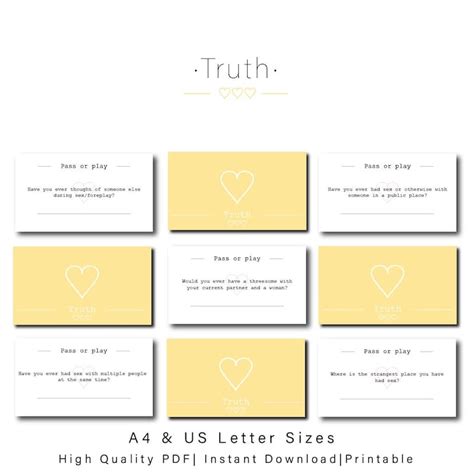 Naughty Sex Questions Cards Truth Instant Download Valentines Gift Gift For Girlfriend Gift For