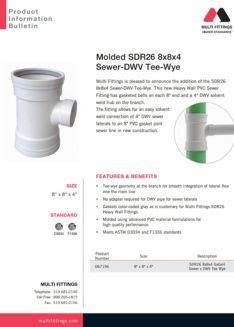 Trench Tough Plus Gasketed Sdr26 Heavy Wall Sewer Fittings 45° Wye