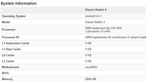 Xiaomi Redmi 4 Spotted On Geekbench With Snapdragon 625 SoC And 3 GB RAM