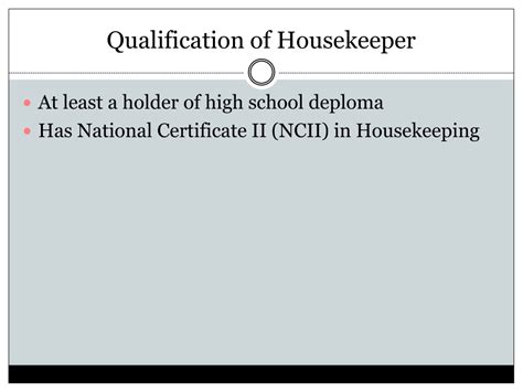 Housekeeping Supervisor Qualification at Ella Hogarth blog