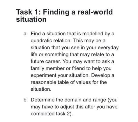 Solved Task 1 Finding A Real World Situation A Find A