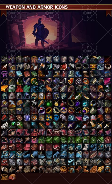 Weapon And Armor Icon Pack GameDev Market