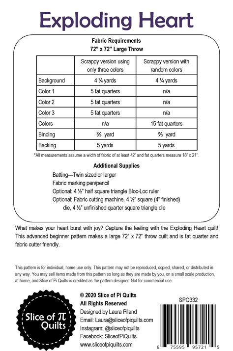 PDF Exploding Heart Quilt Pattern Digital Download By Slice Of Etsy UK