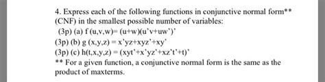 solved express each of the following functions in