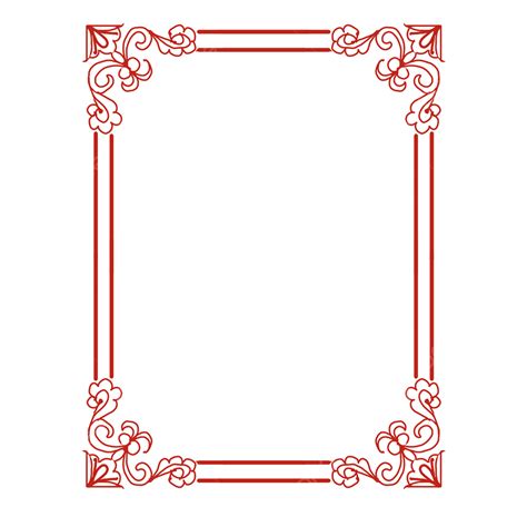 red retro simple pattern decorative photo frame border vintage frame