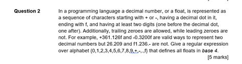Solved In A Programming Language A Decimal Number Or A