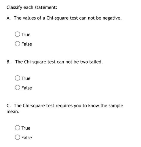 Solved Classify Each Statement A The Values Of A Chegg